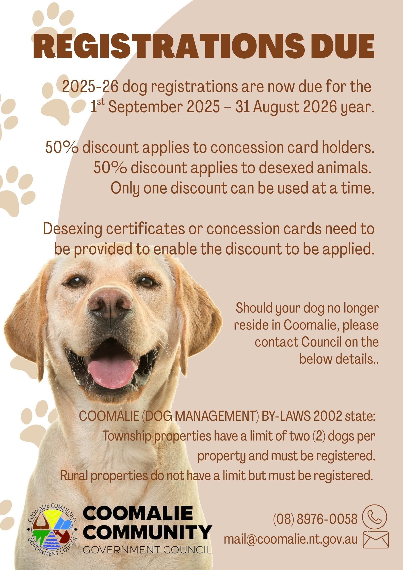 2025 Dog Registrations Due