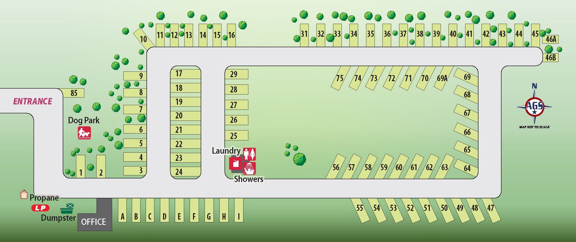 Park Map | Dodge City RV Park | Alvarado | Mansfield