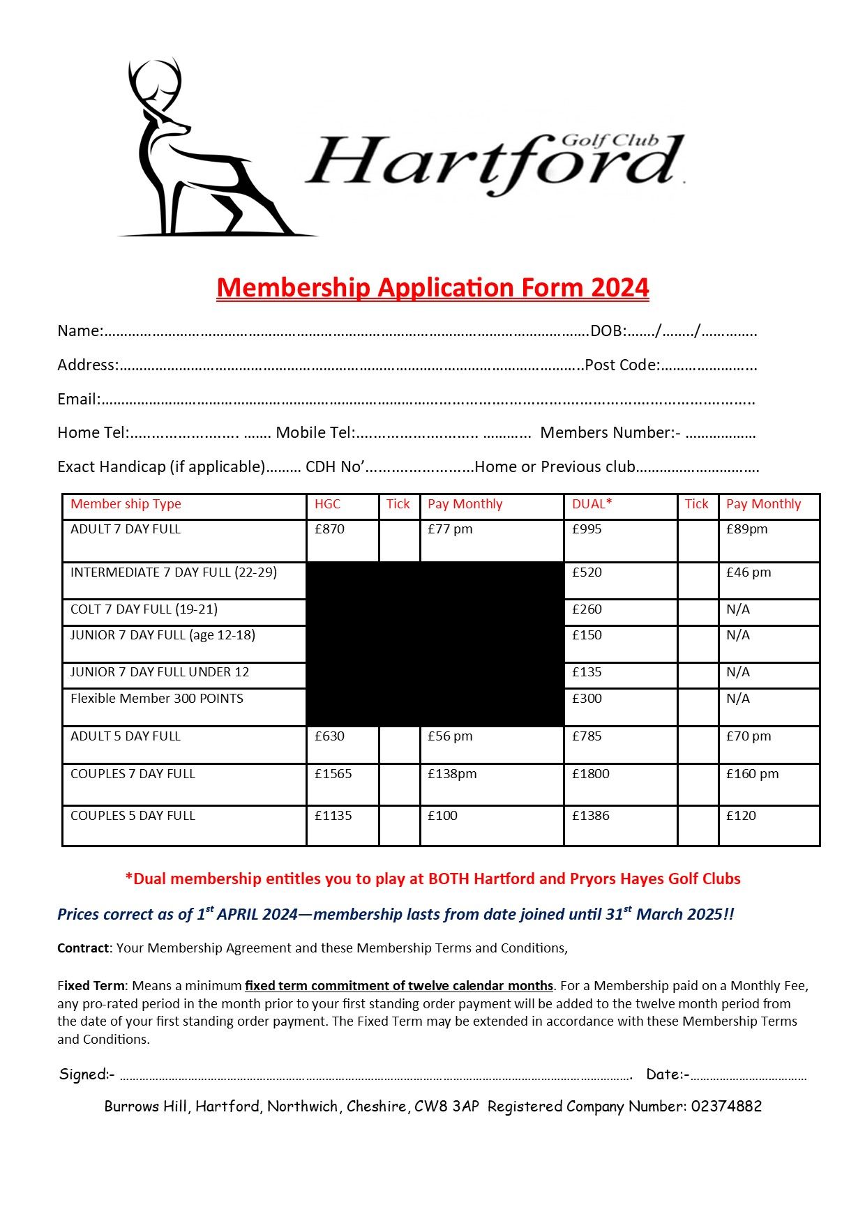 Membership | Hartford Golf Centre | Hartford Golf | Northwich | Cheshire