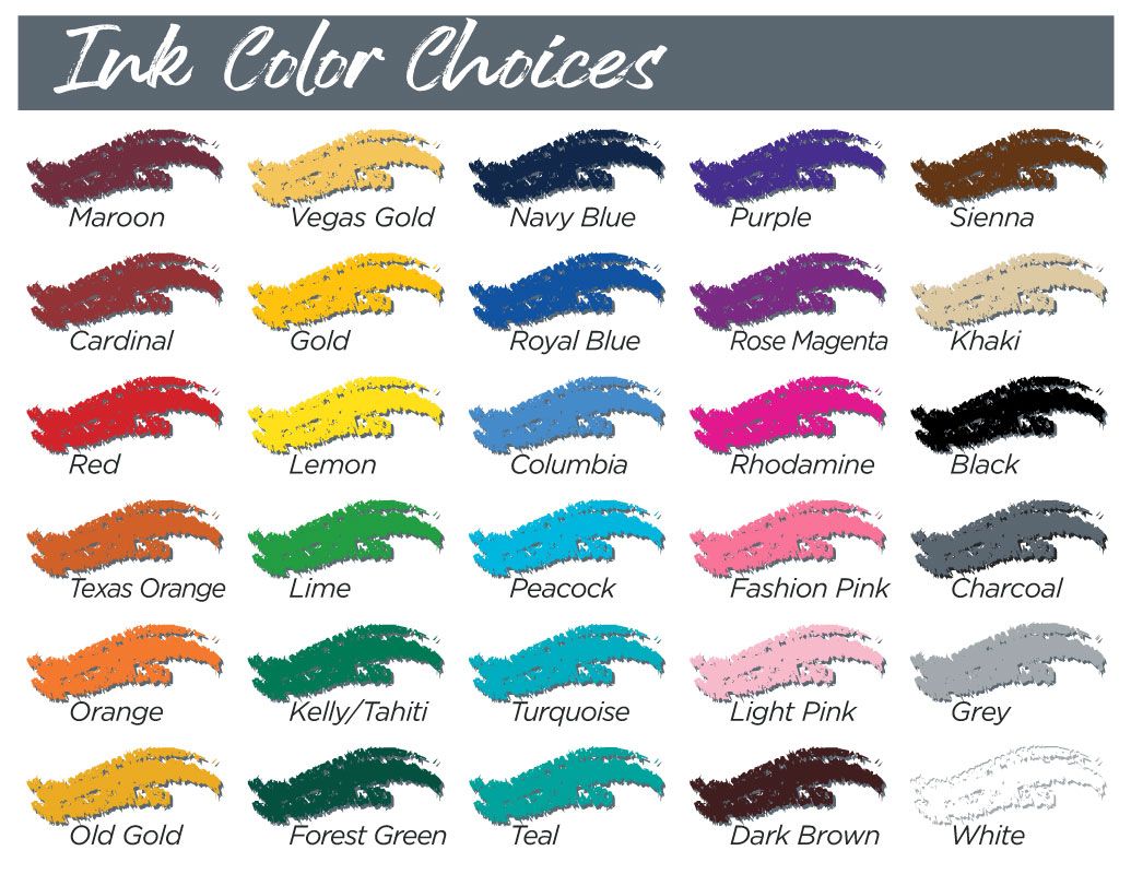 Ink Colors for your Senior Class Shirt - Graystone Graphics