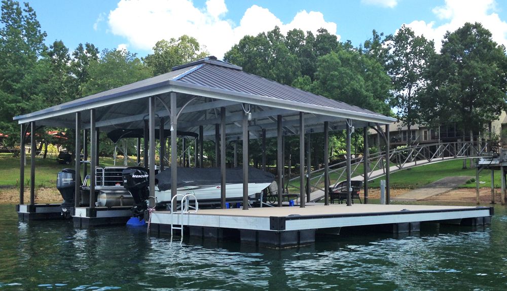 Hip Roof Covered Boat Docks in Kentucky