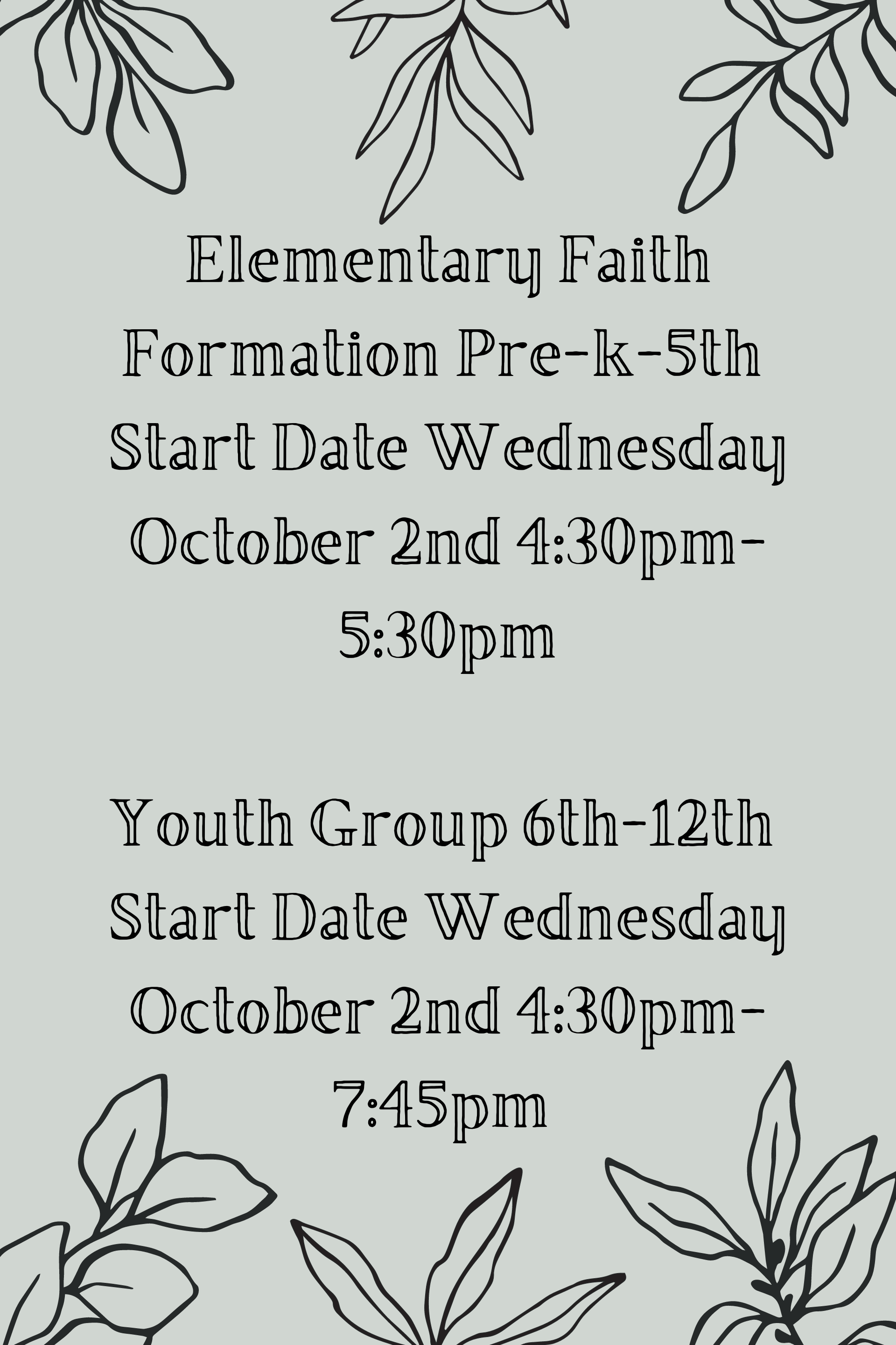 Faith Formation 2024-2025