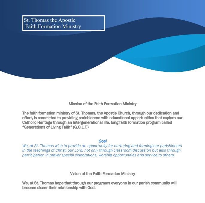 Faith Formation Mission Statement