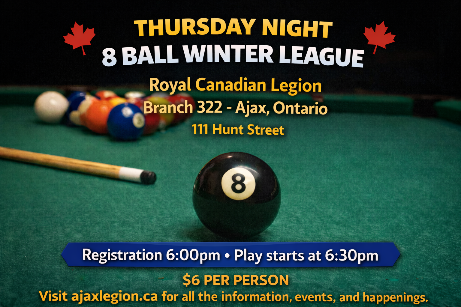 Royal Canadian Legion Branch 322 - Event Calendar