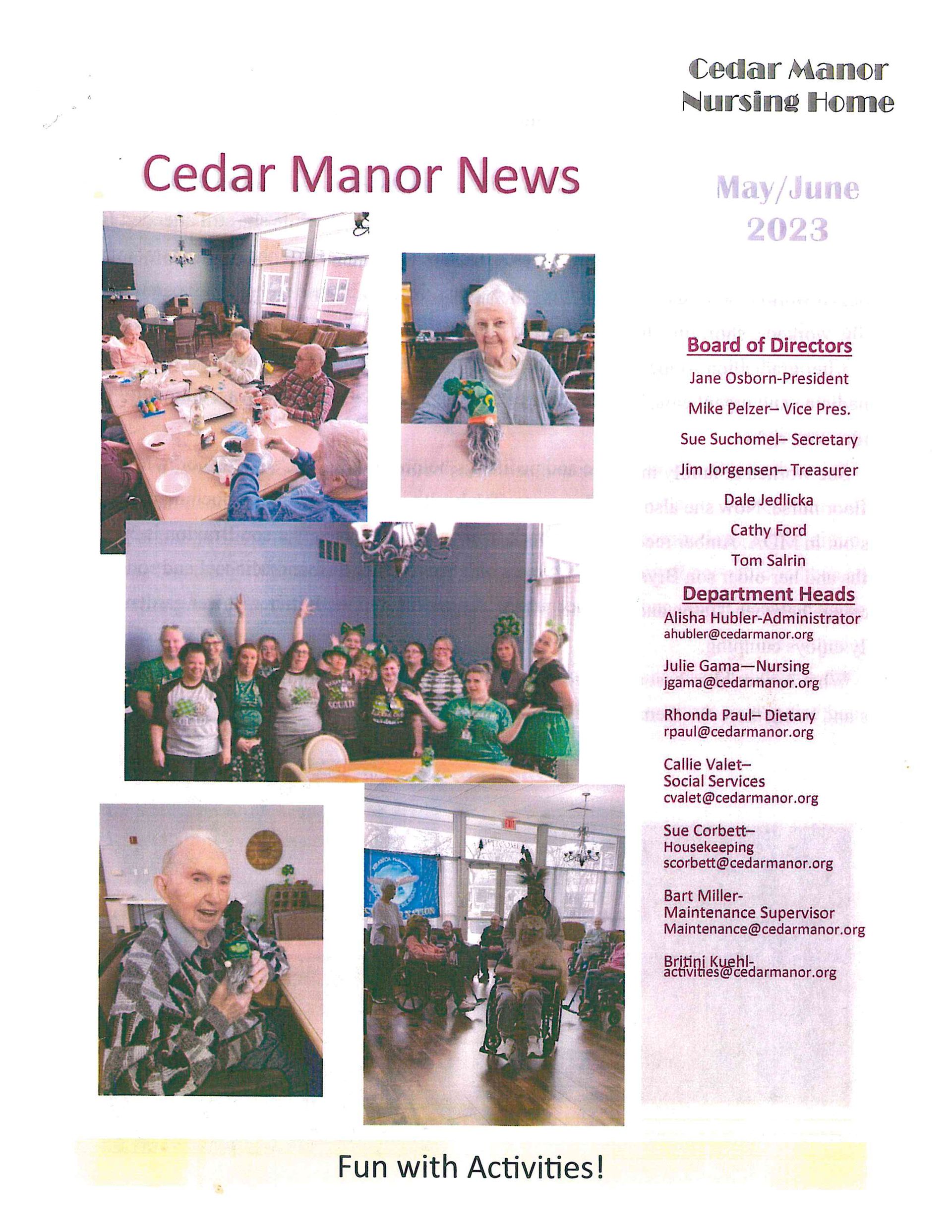 Fun & Adventures | Tipton, IA | Cedar Manor Nursing Home