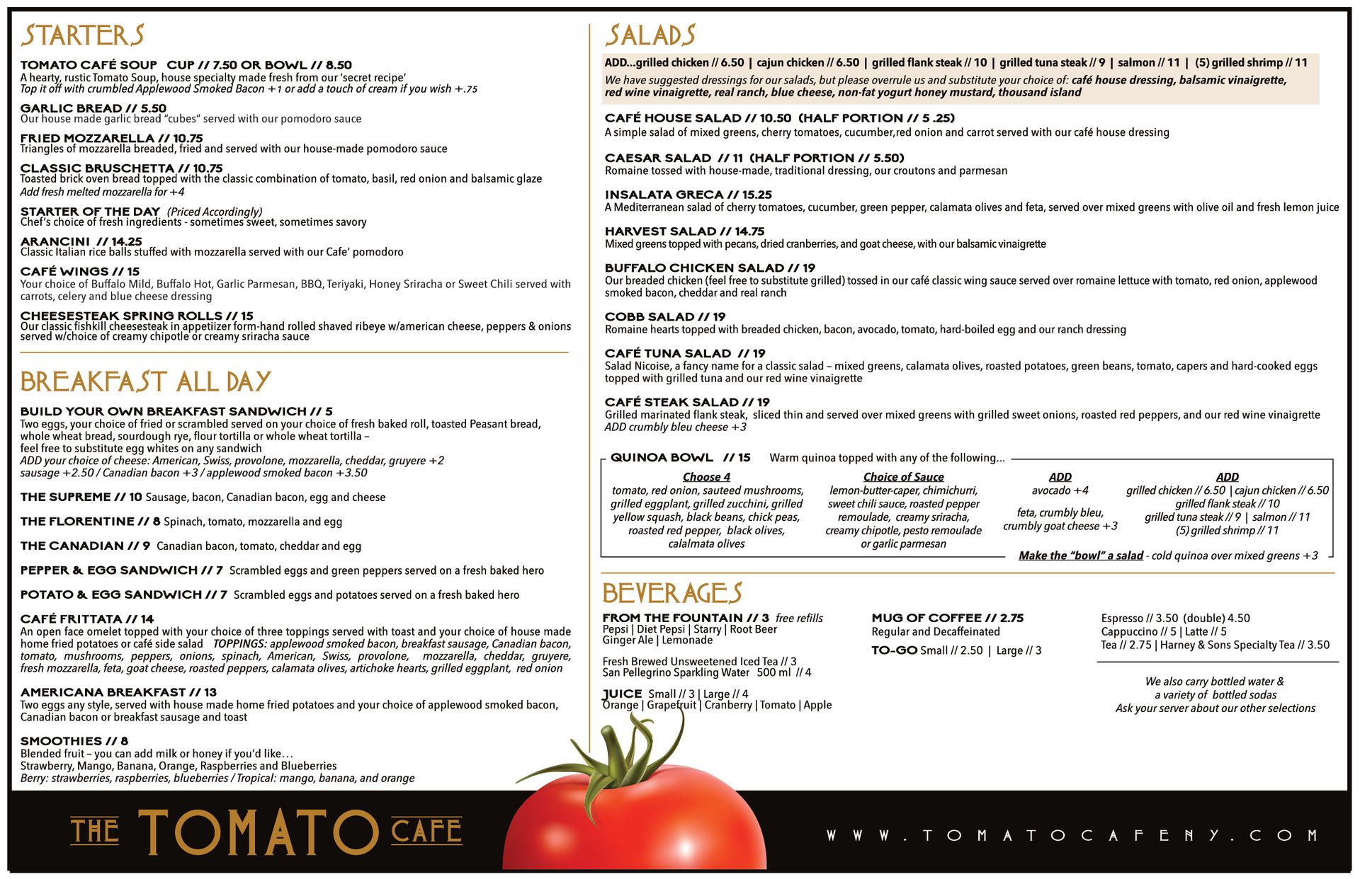 The Tomato Cafe - Pizza & Restaurant - Fishkill & Poughkeepsie, NY