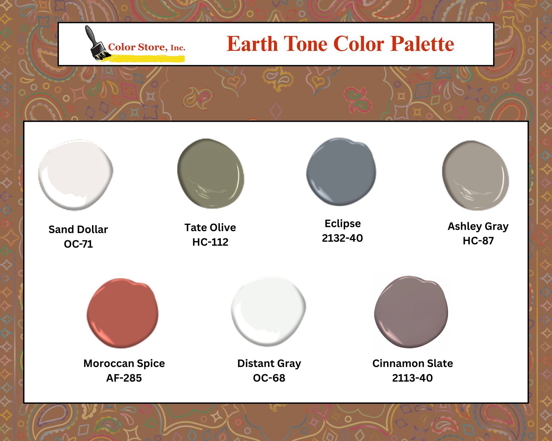 Earth Tone Color Palette with Benjamin Moore Paint | Color Store