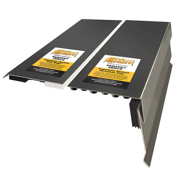 WickRight Parapet Vent repairs wet masonry parapets.