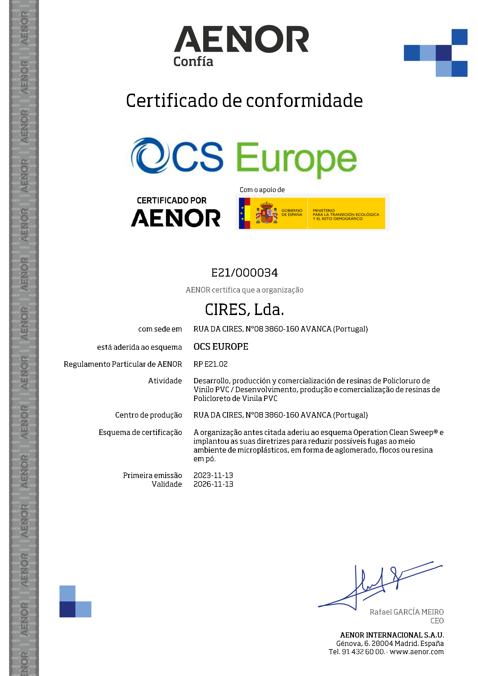 COMPANHIA INDUSTRIAL DE RESINAS SINTÉTICAS - CIRES, LDA