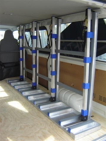 Internal Glass Van Racking solutions