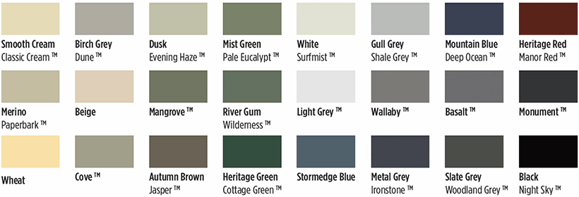 Allstrong Tanks - Colour Choices.