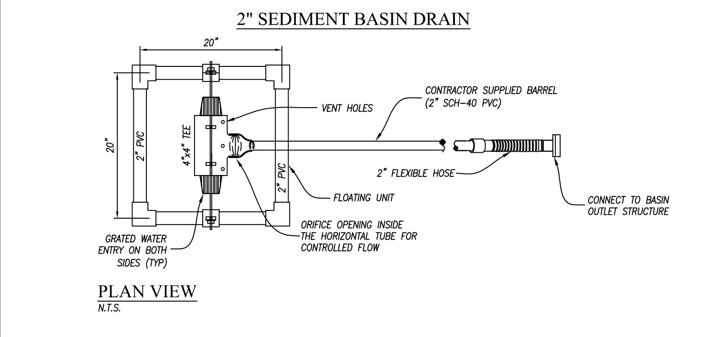 Sediment Basin Drain With Outlet Control Structure