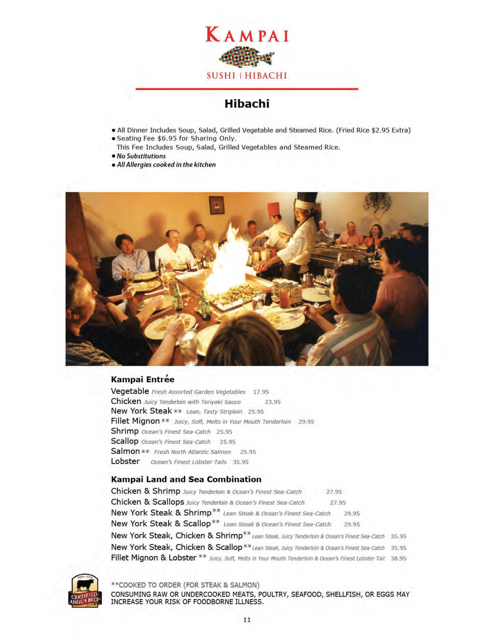 Dinner Menu | Kampai Sushi & Hibachi