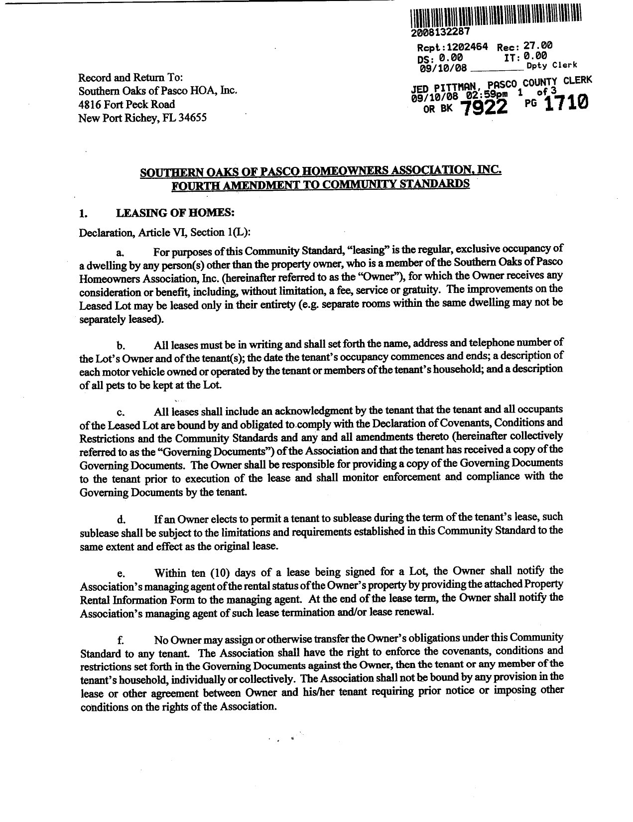 Documents & Forms | Southern Oaks HOA