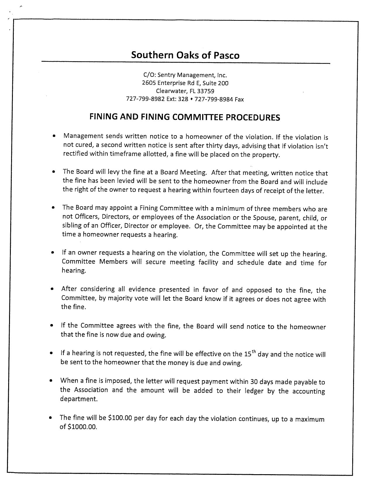 Documents & Forms | Southern Oaks HOA