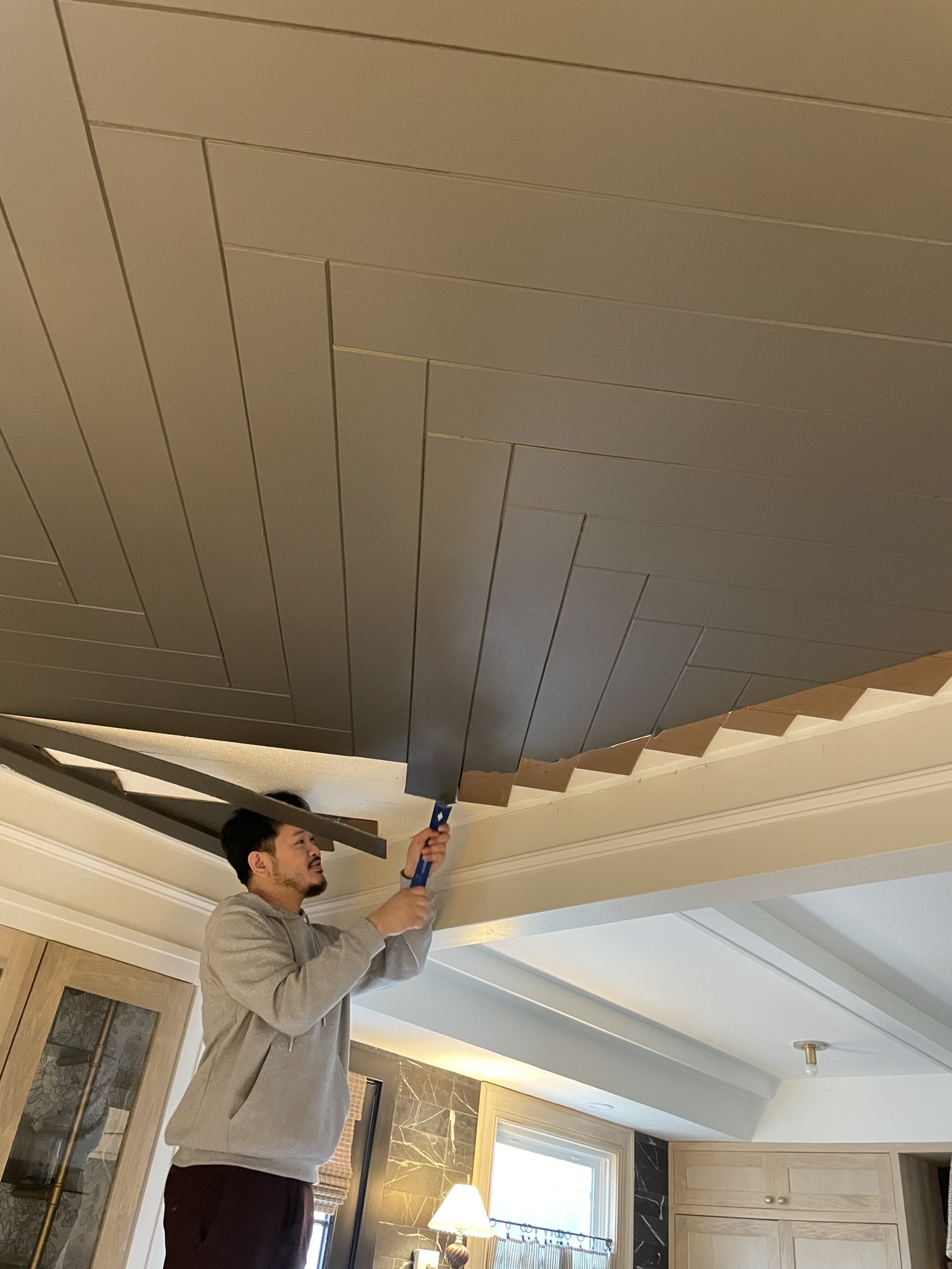 SAYING GOODBYE TO OUR BLACK HERRINGBONE CEILING