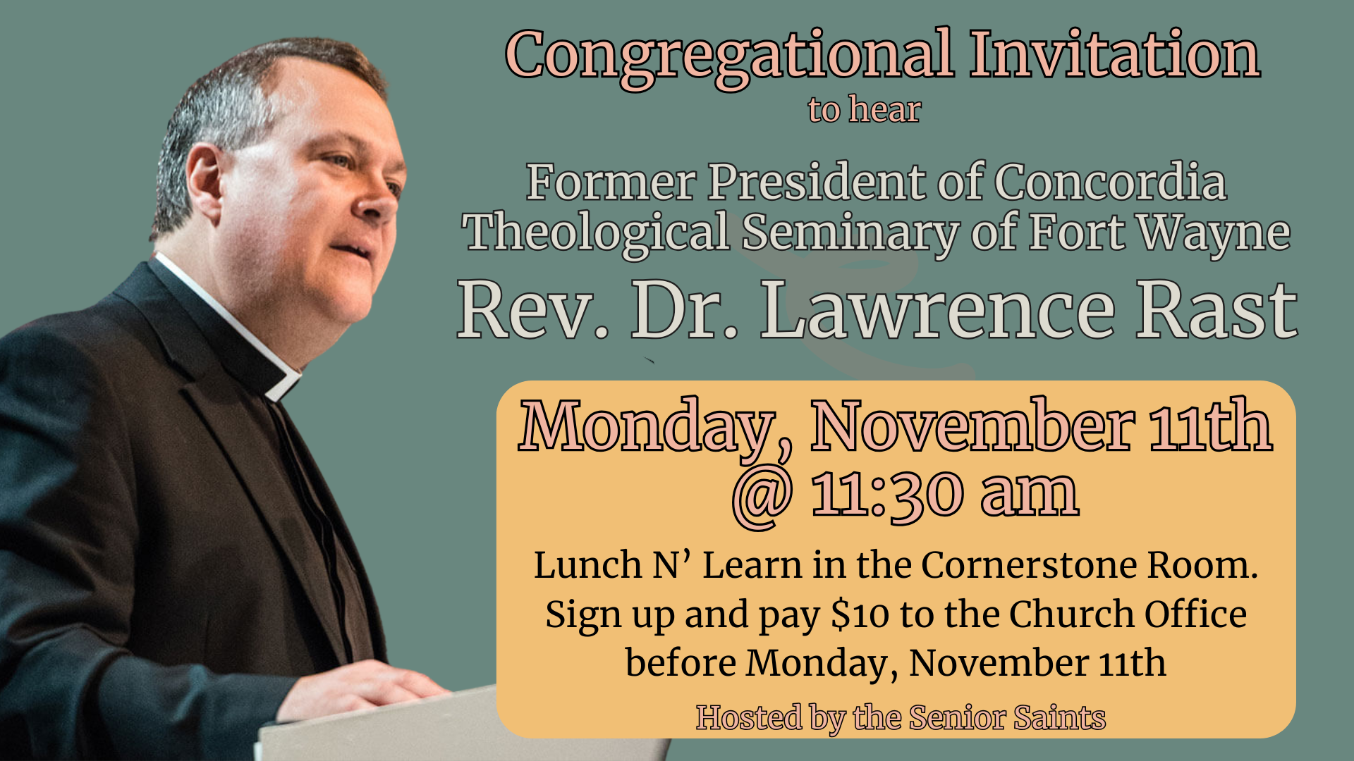 Lunch N' Learn: Rev. Dr. Larry Rast