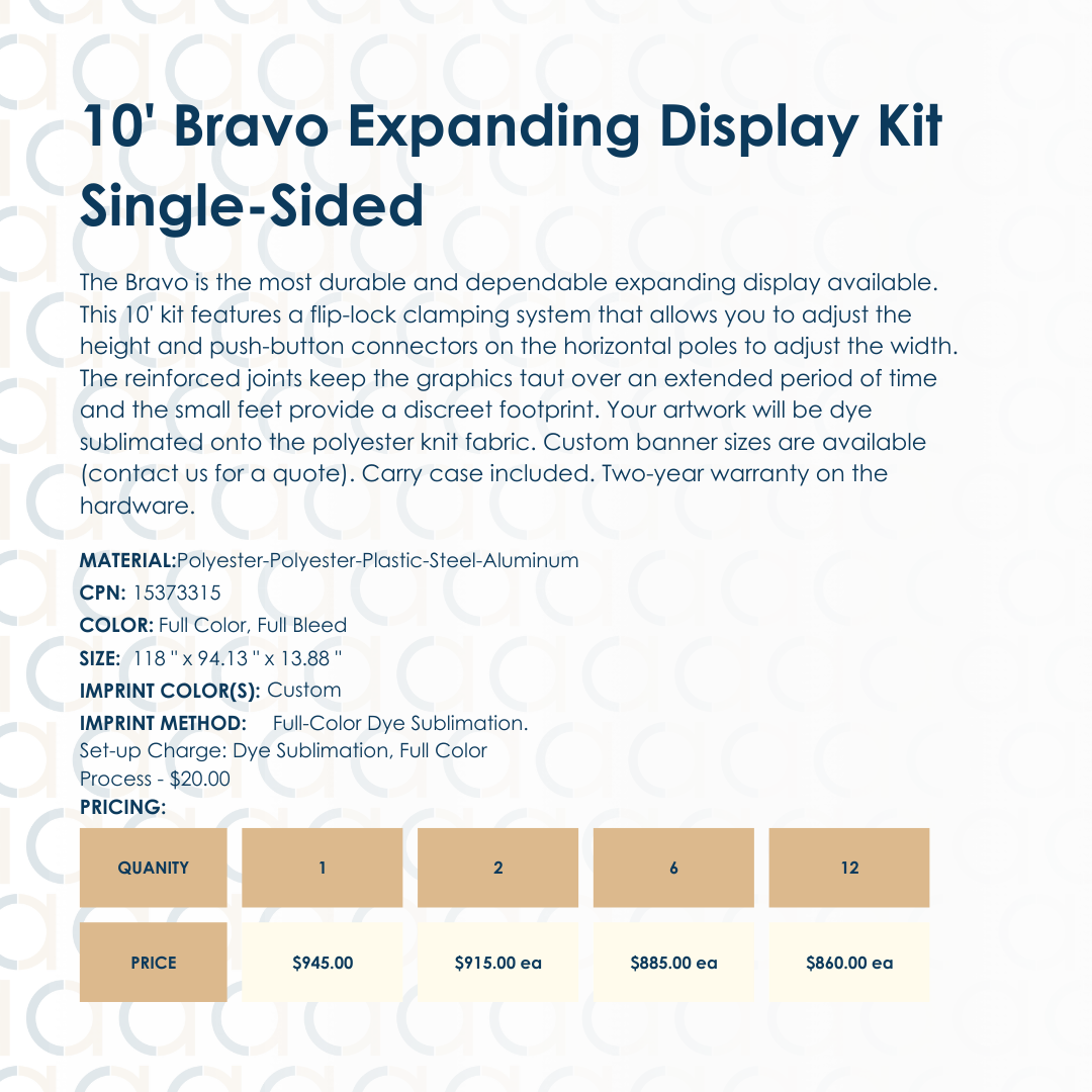 8' Bravo Expanding Display Kit Single-Sided