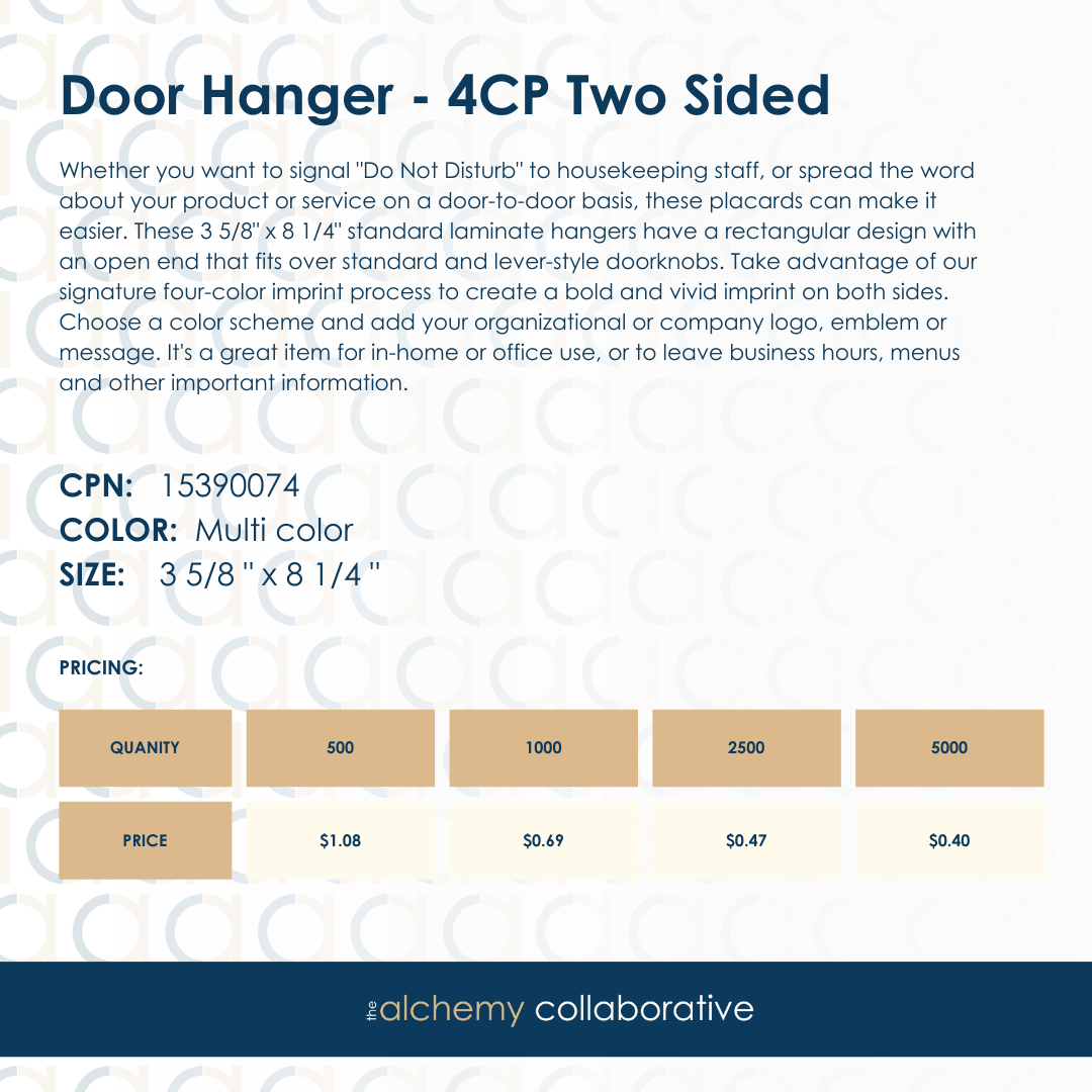 Door Hanger - 4CP Two Sided