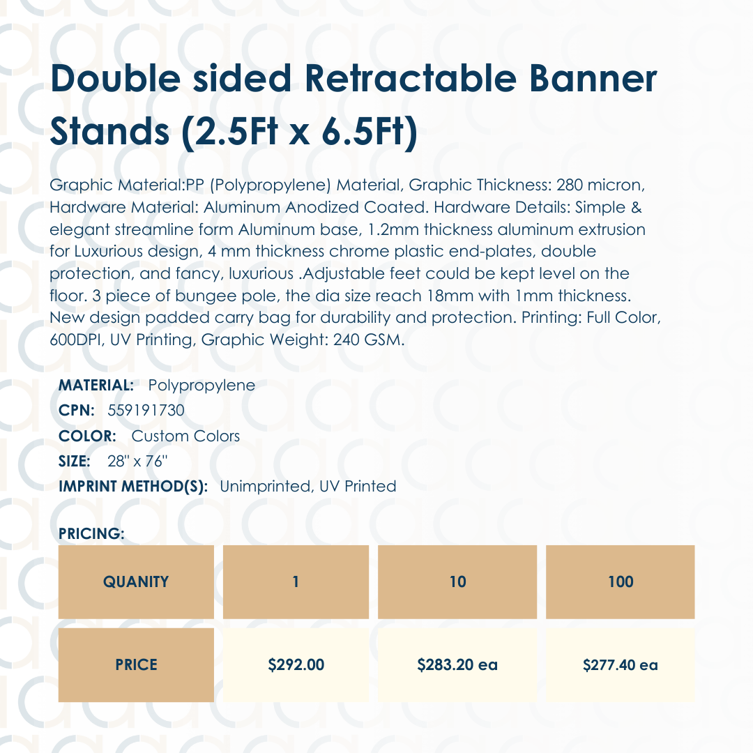 Double sided Retractable Banner Stands (2.5Ft x 6.5Ft)