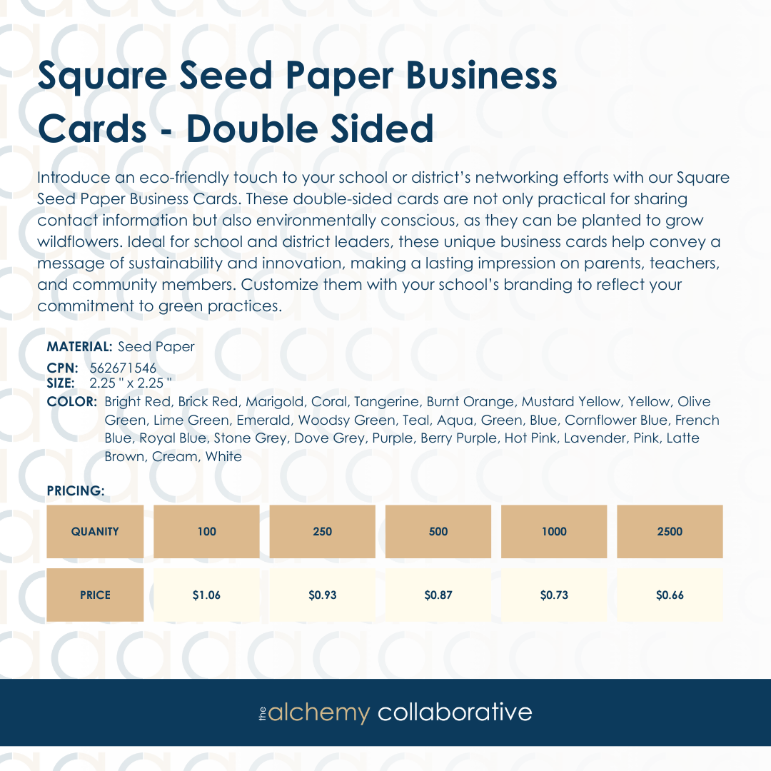 Square Seed Paper Business Cards - Double Sided