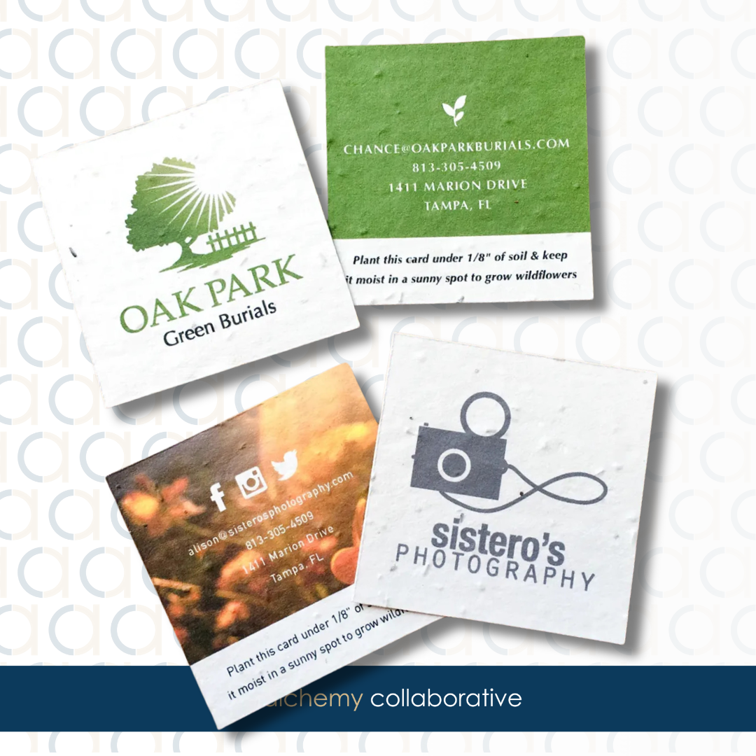 Square Seed Paper Business Cards - Double Sided