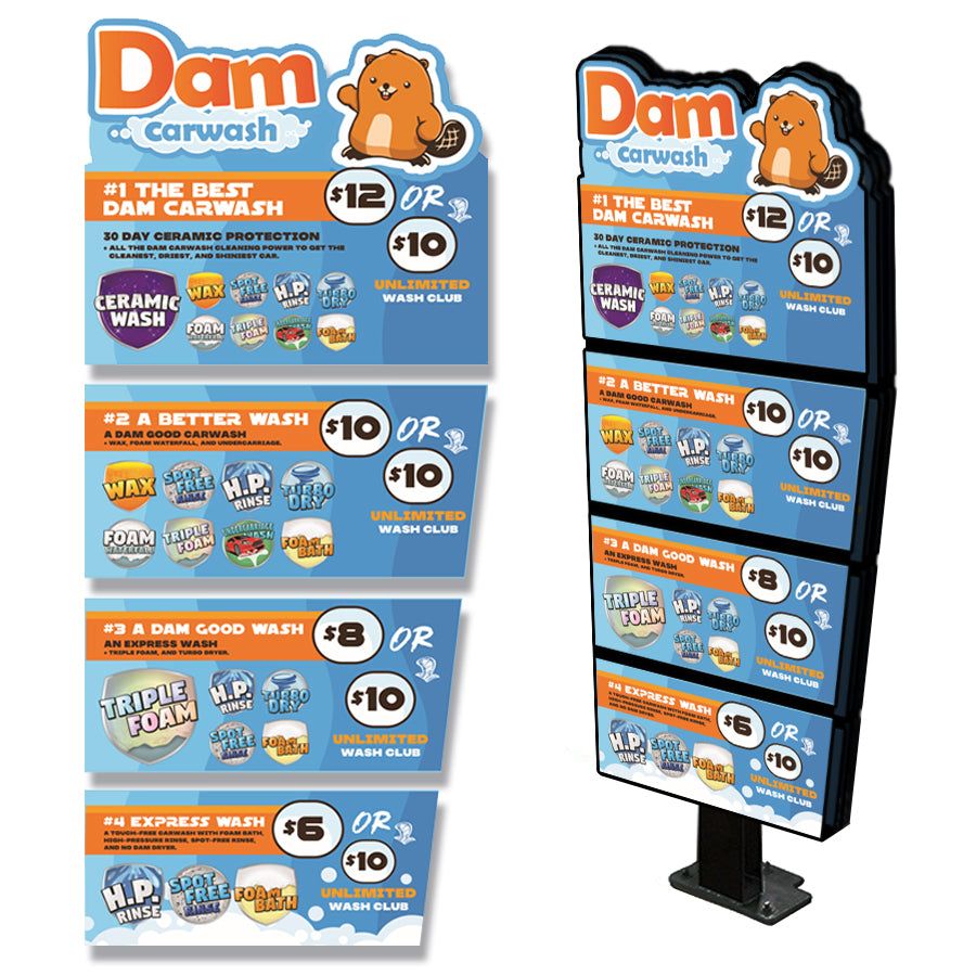 Custom Car Wash Menus | OhmCo Carwash Marketing