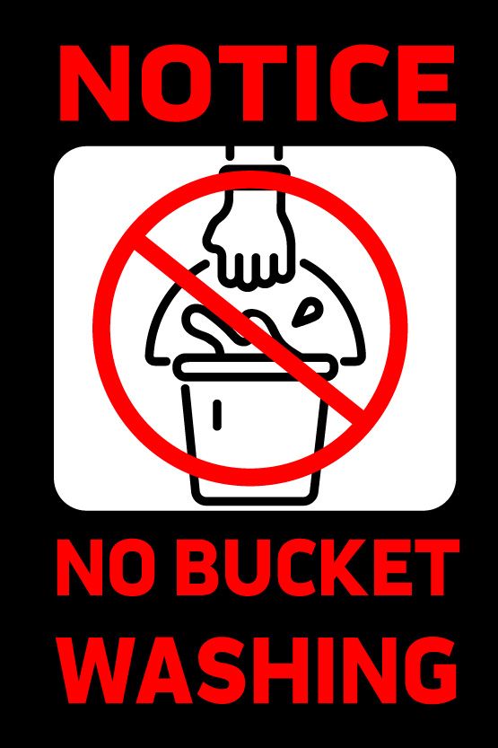 No Bucket Washing Sign - Basic Design Package