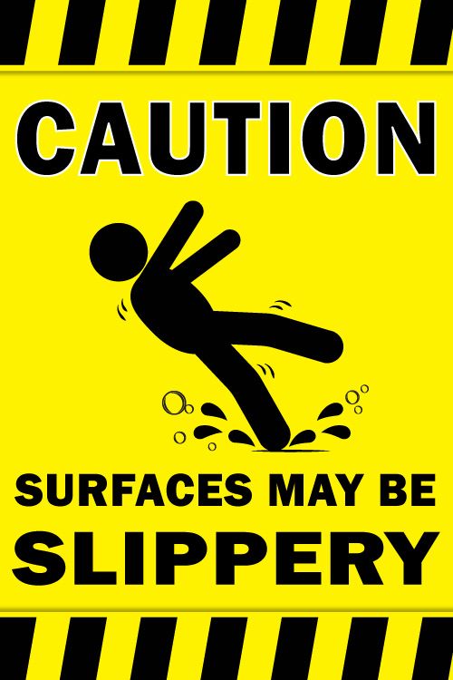 Caution Slippery Sign - Basic Design Package