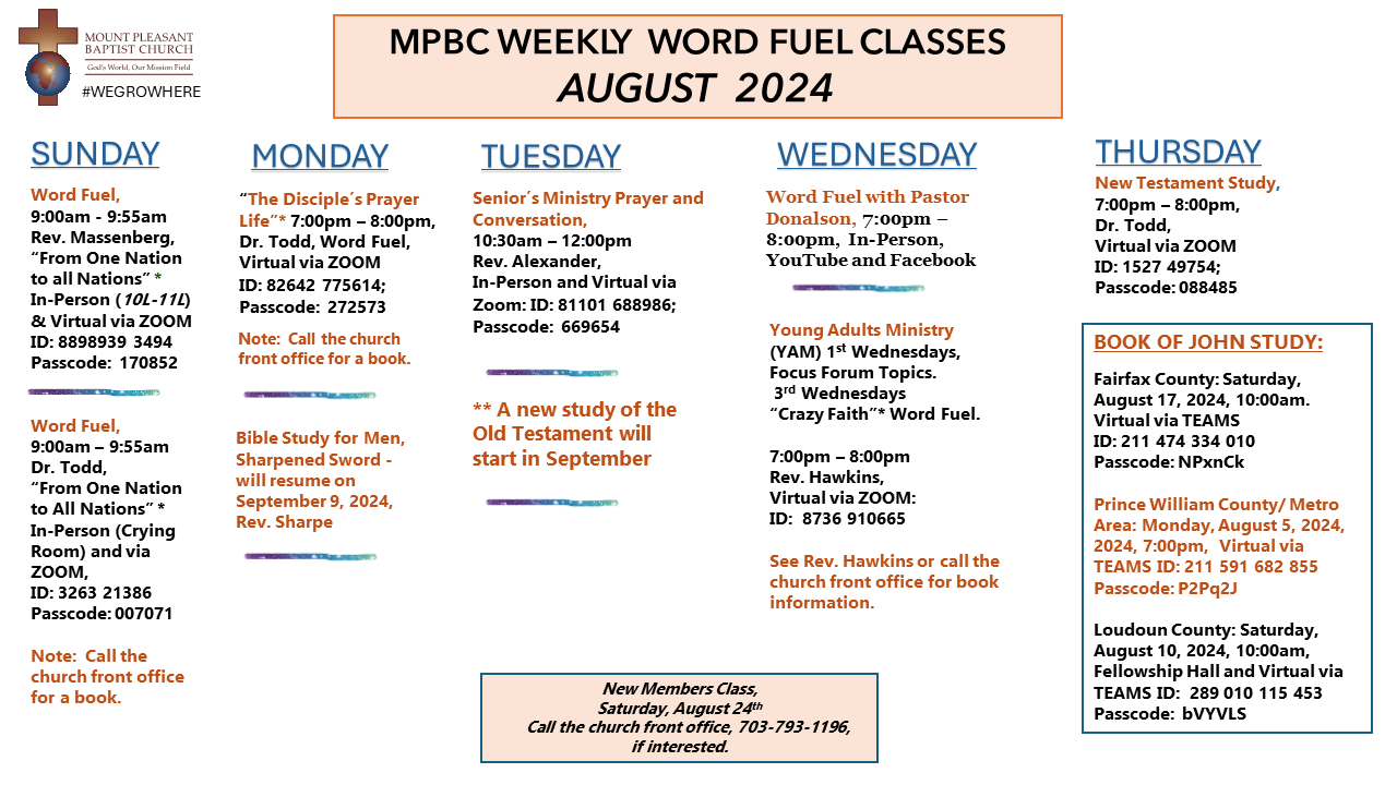 Mt. Pleasant Baptist - Events