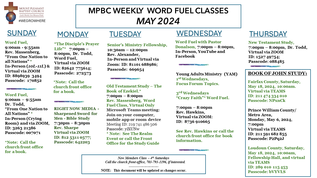 Mt. Pleasant Baptist - Events