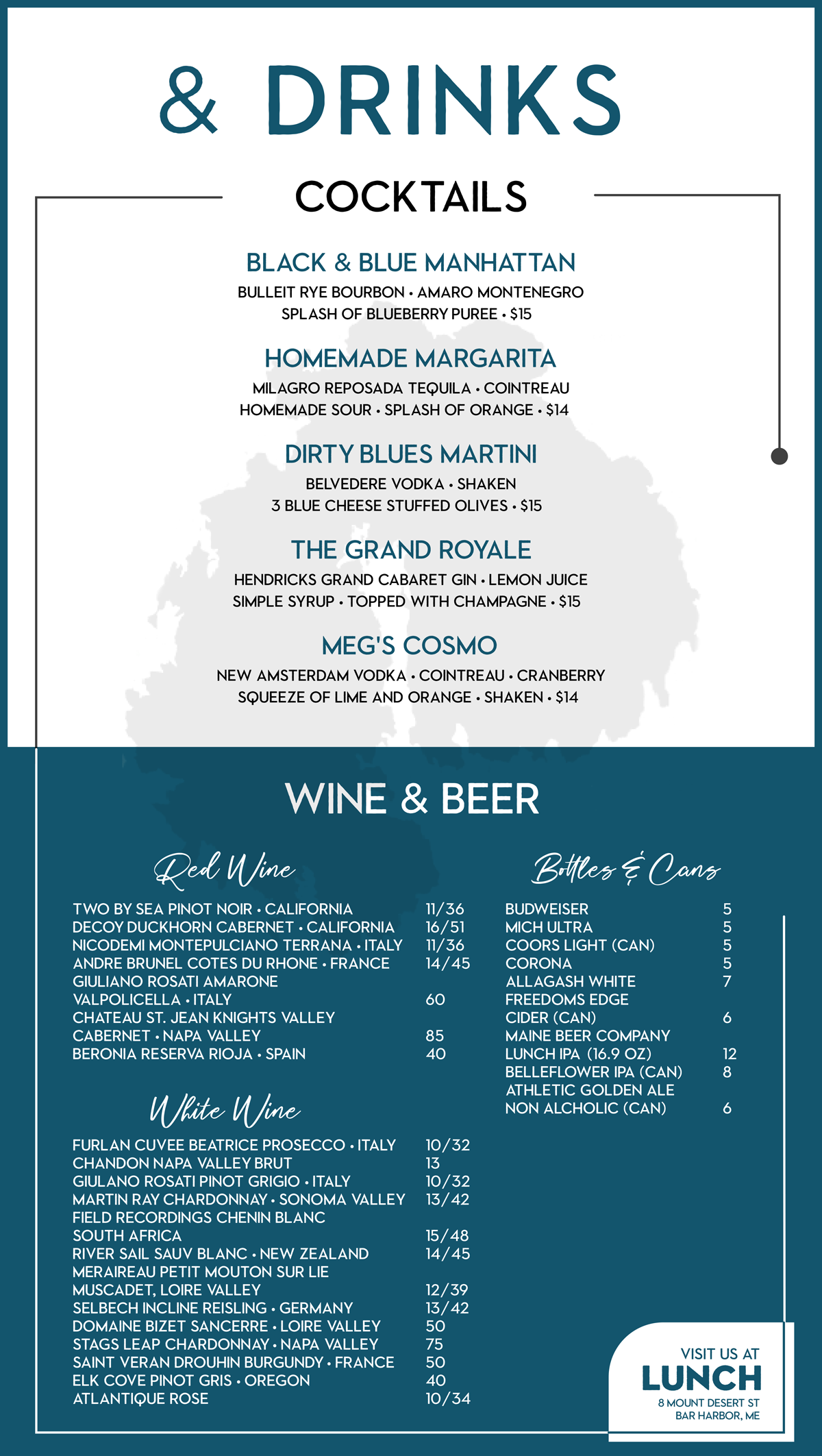 Fine Dining, Dinner Menu | Bar Harbor, ME | Dinner Bar Harbor