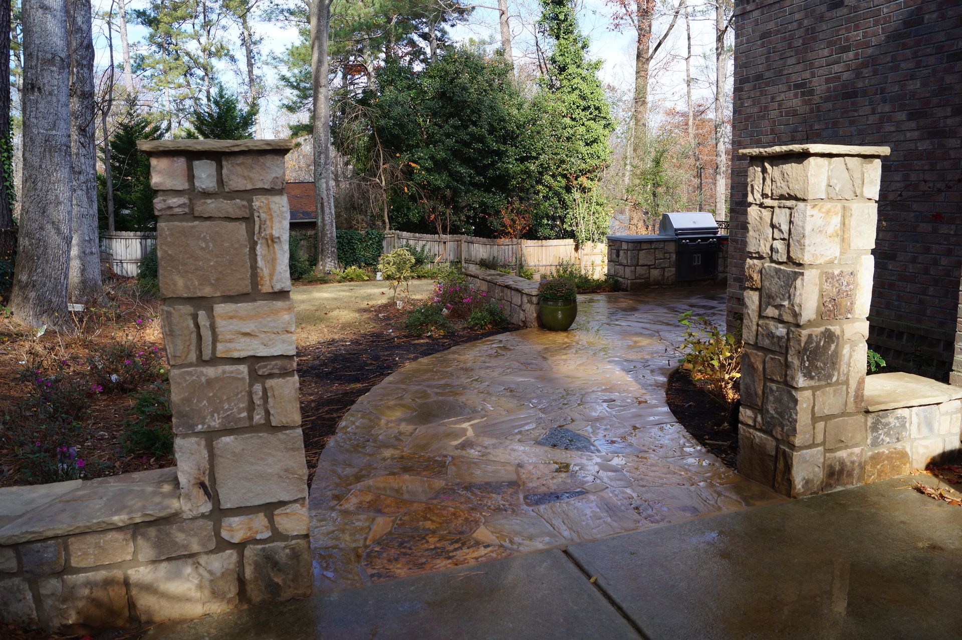 Custom Stone Columns & Entrance | Arnold Masonry & Landscape