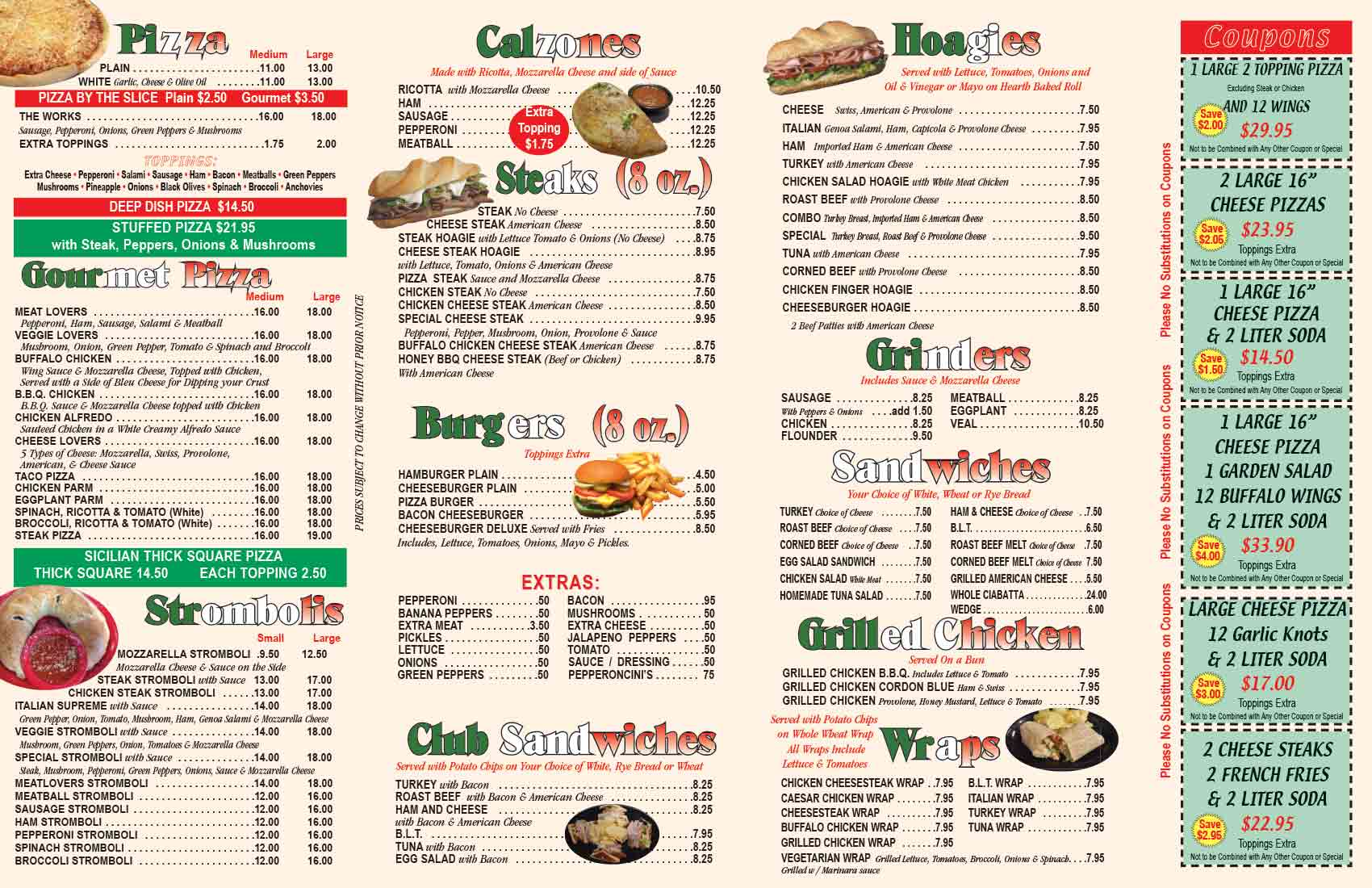 Italian Pizza Restaurant Menu | Hudson, Fl | Famous Sal's Pizza and ...