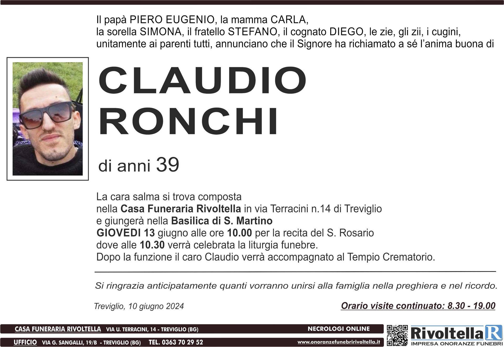 Elenco dei necrologi | Treviglio, BG | Rivoltella Onoranze Funebri