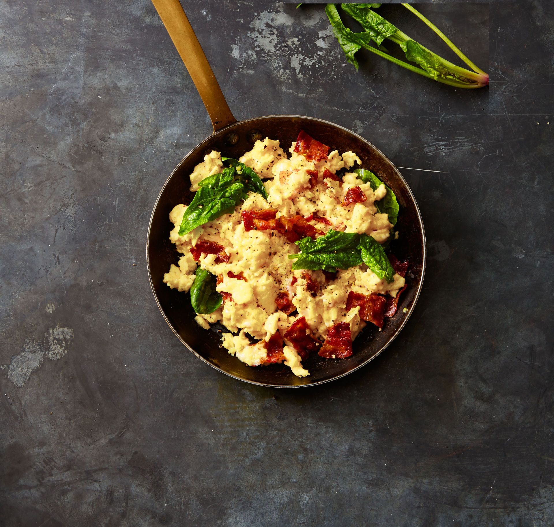 Spinach, Bacon & Cheese Scramble