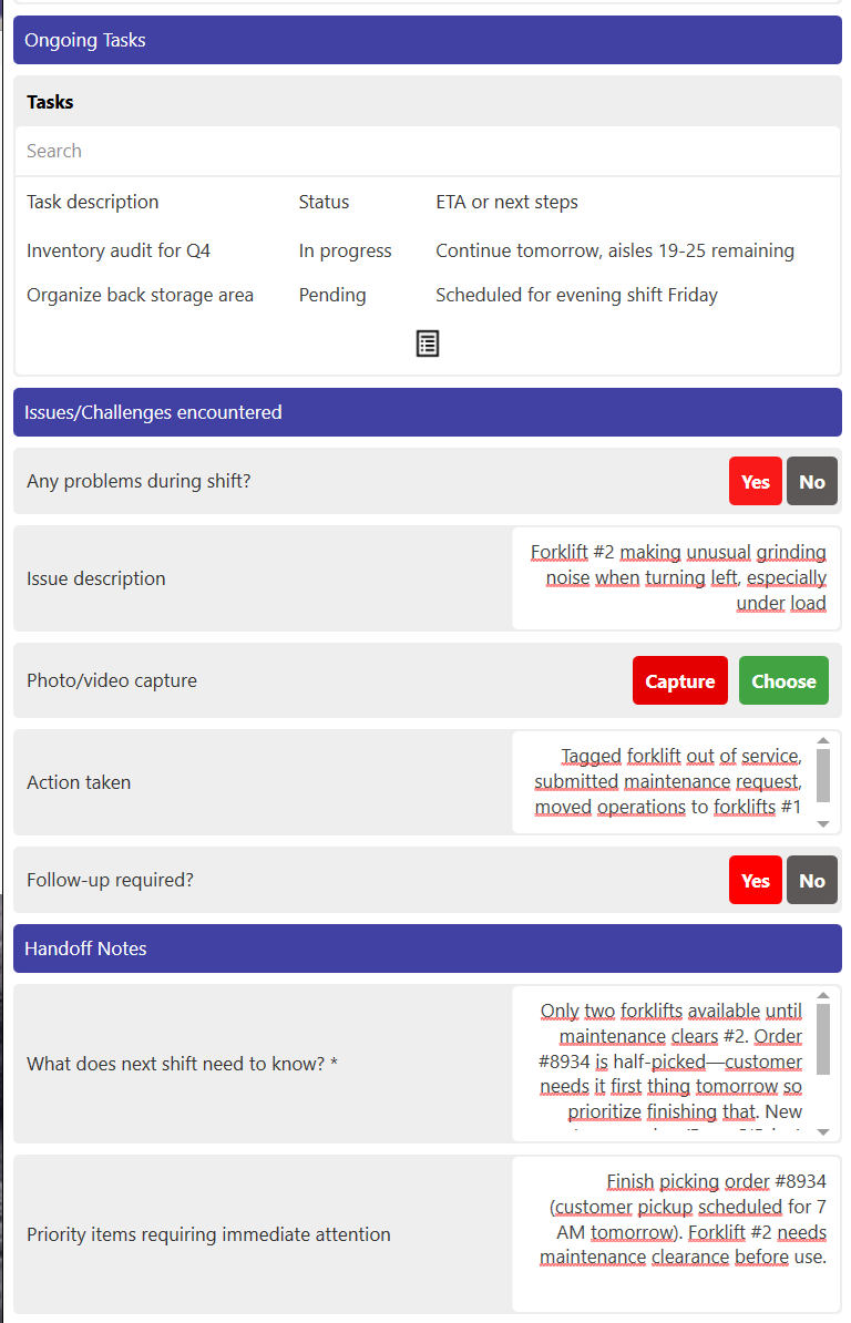 End-of-Shift Report Template to Simplify Shift Handoffs