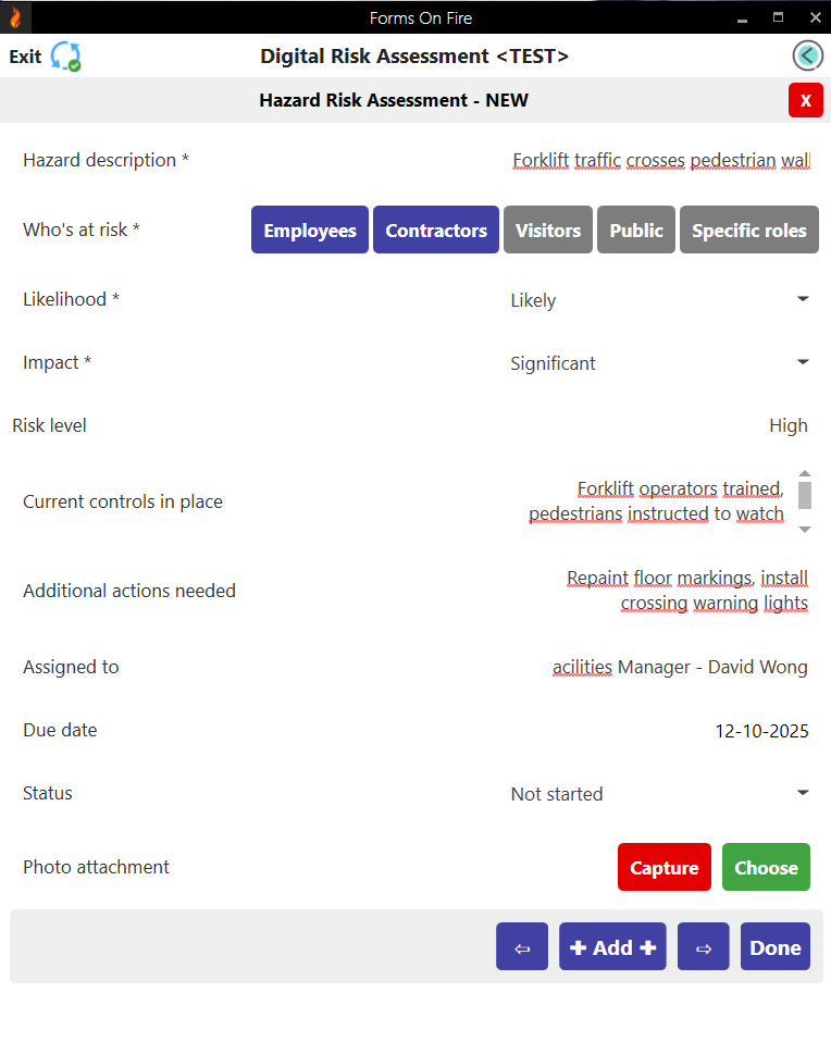 Risk Assessment Form Template | Forms On Fire