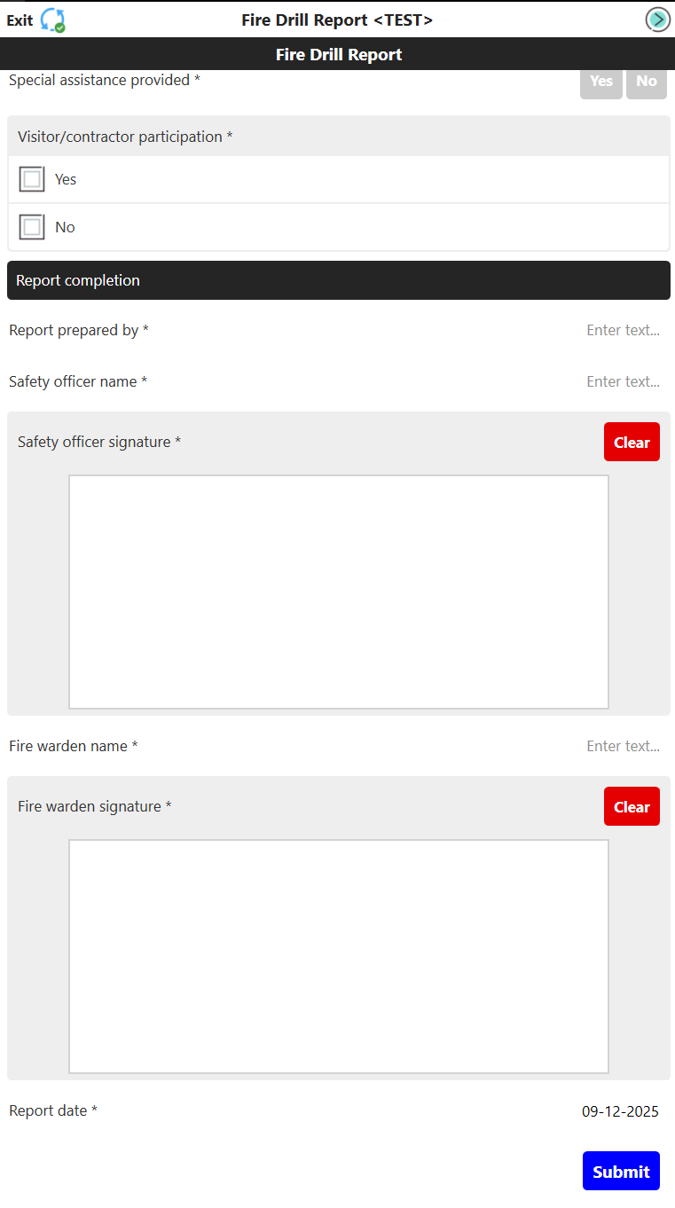 Fire Drill Procedure Checklist Template and Report Form