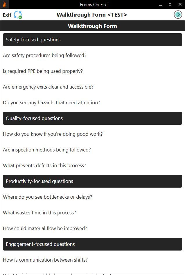 Gemba Walk Checklist Template for Manufacturing