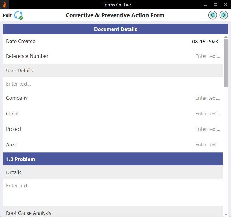 Corrective Action Form Template