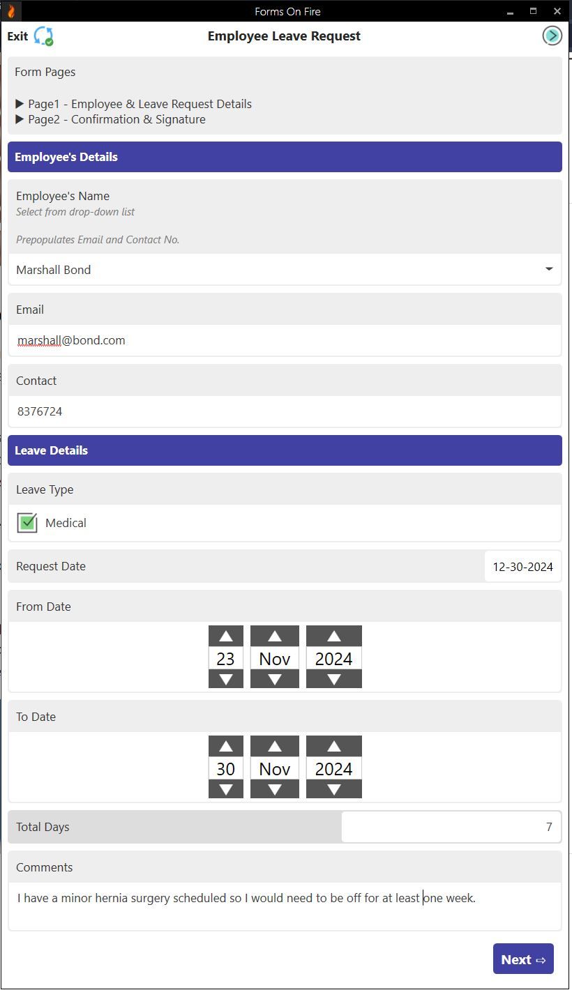 Time Off Request Form Template I Forms On Fire