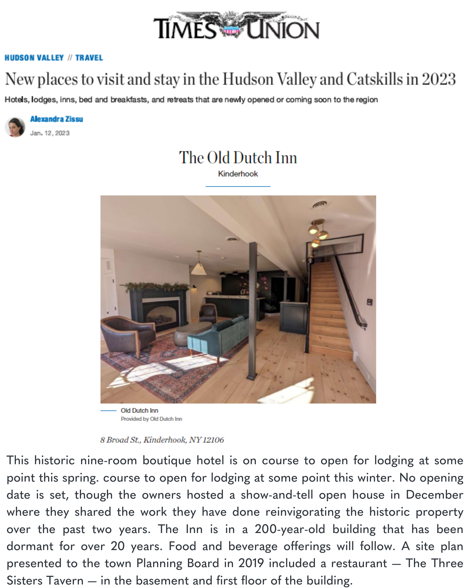 Stories | Old Dutch Inn | In the News