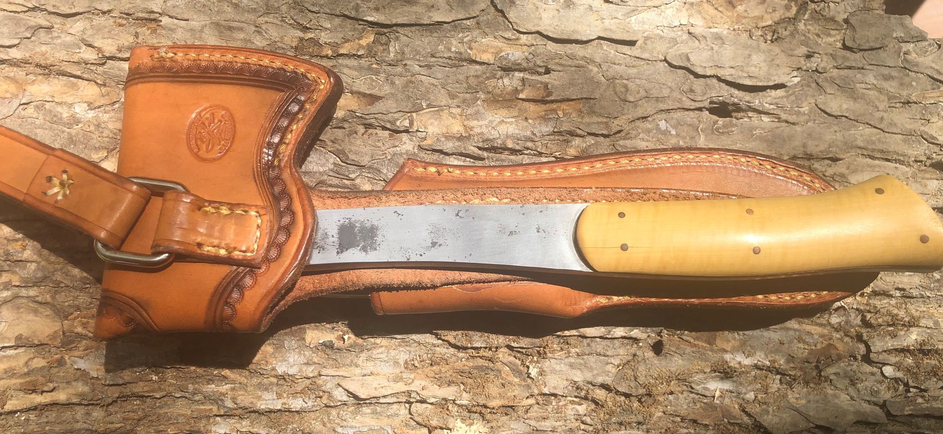 Rare original Joe Keeslar Camp Axe/Knife Set. Price: SOLD