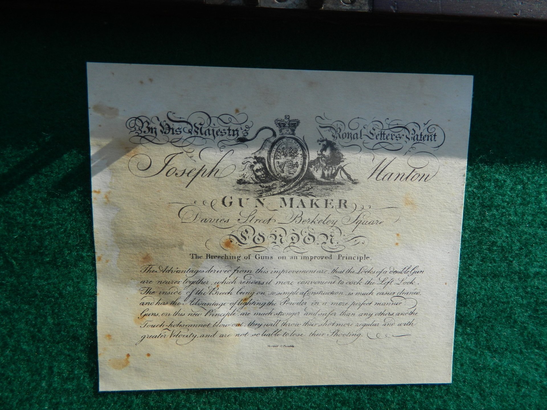 Extremely Rare Joseph Manton 16-bore Double Rifle #1514, ca. 1801. SOLD