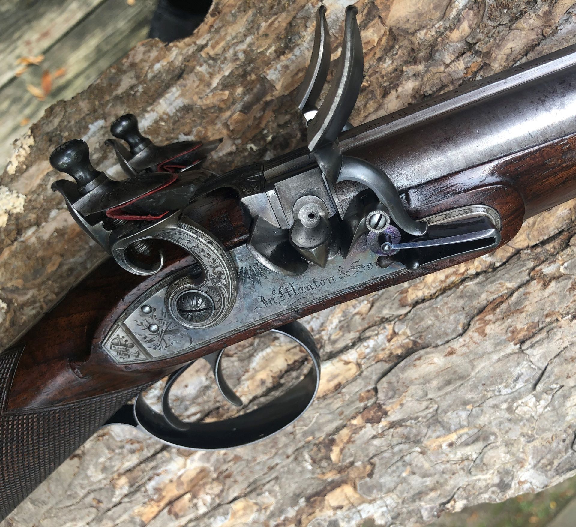 Magnificent John Manton and Son 17-bore Double barreled Flintlock ...