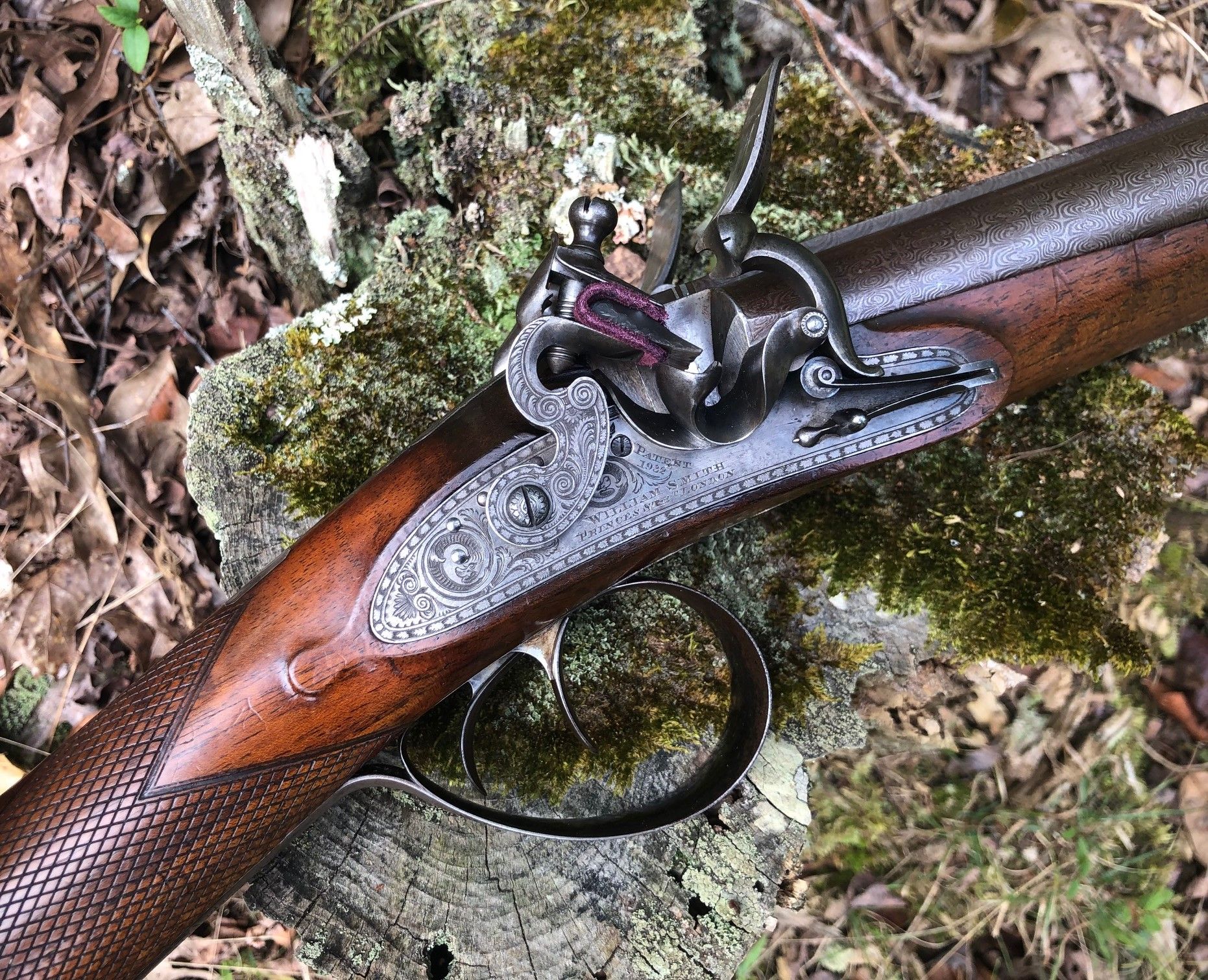 William Smith, London. Superb 13-bore, double-barreled, flintlock ...