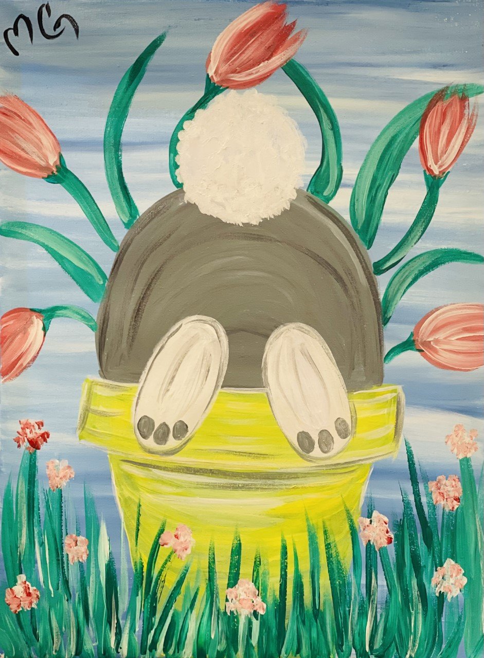 Easter Painting Ideas, Paint and Sip at Home, Canvas n Cup