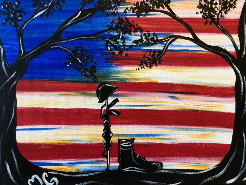 Patriotic Paint Night, Group Paint & Sip Party, Canvas n Cup