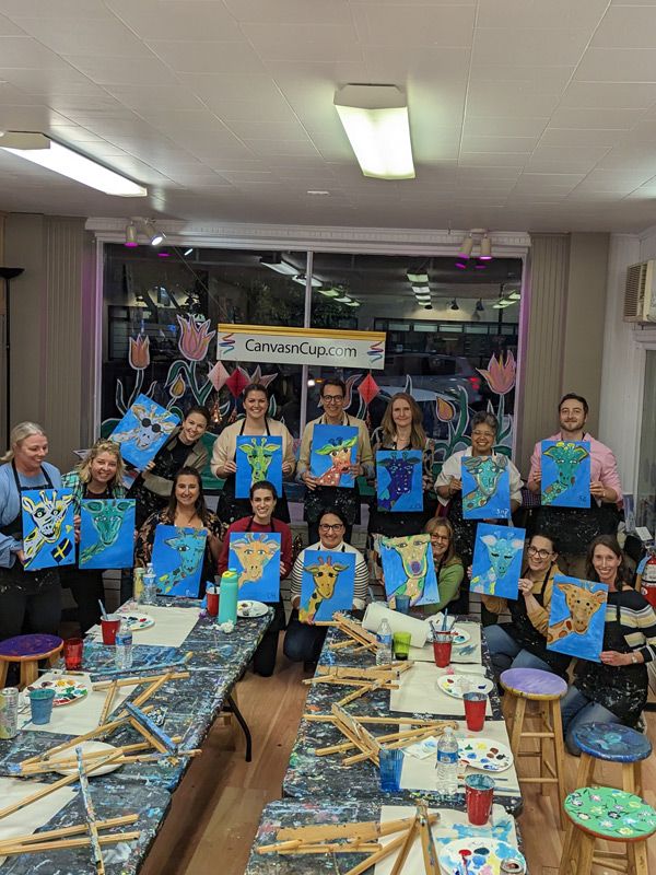 Paint & Sip Team Building Events, Paint Party, Canvas n Cup